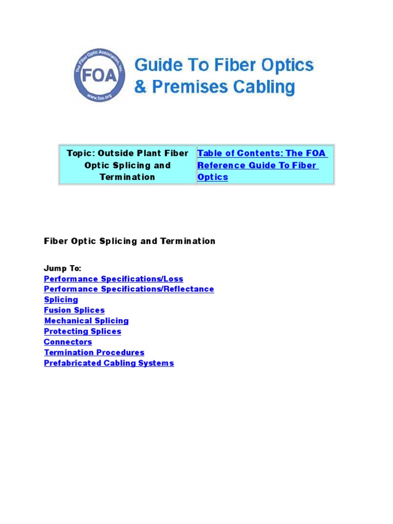 Guide To Fiber Optics Cabling | PDF | Optical Fiber | Electrical Connector
