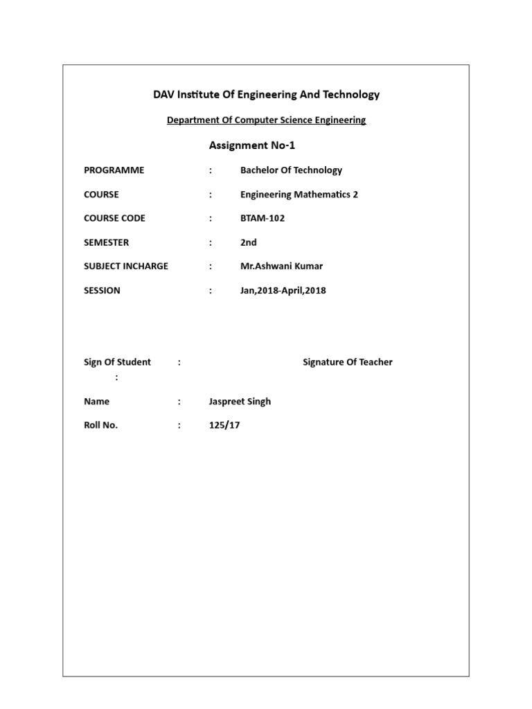Assignment Format | PDF