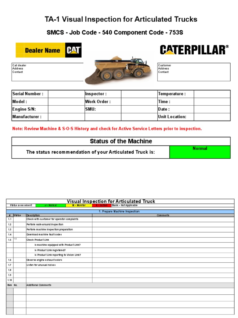TA1 English - Articulated Truck | PDF | Axle | Leak