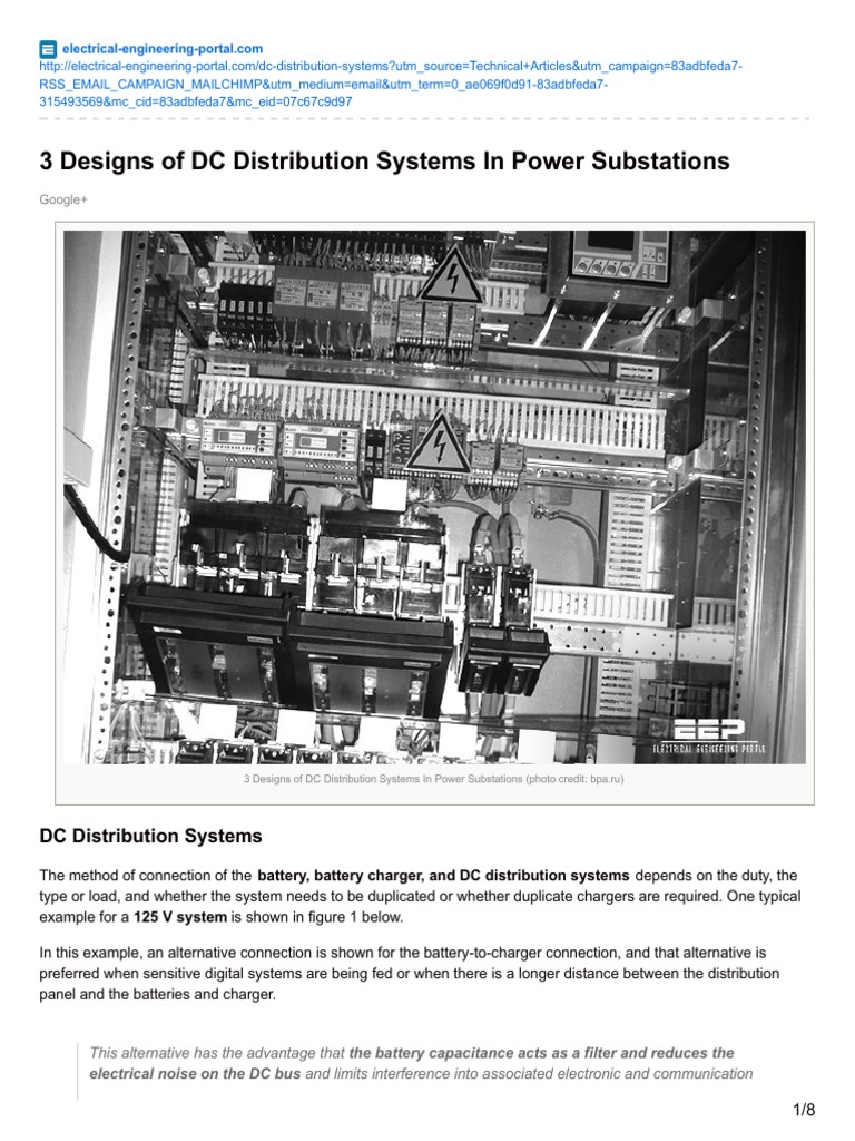 3 Designs of DC Distribution Systems in Power Substations PDF | PDF ...
