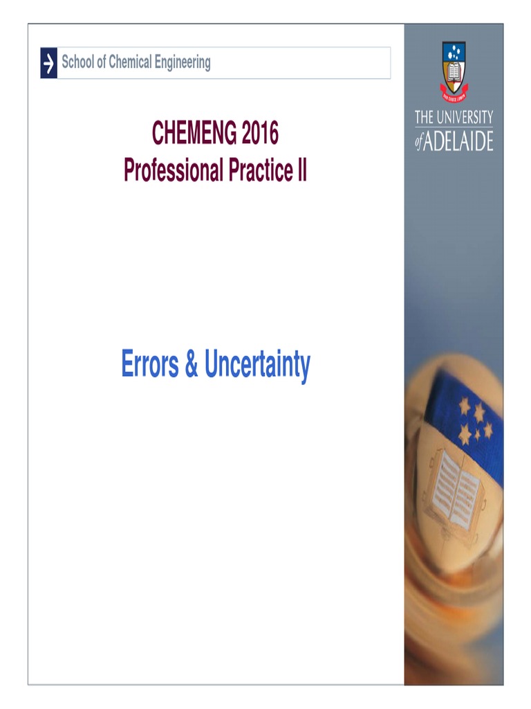 Errors and Uncertainties 2017-P | PDF | Accuracy And Precision | Observational Error