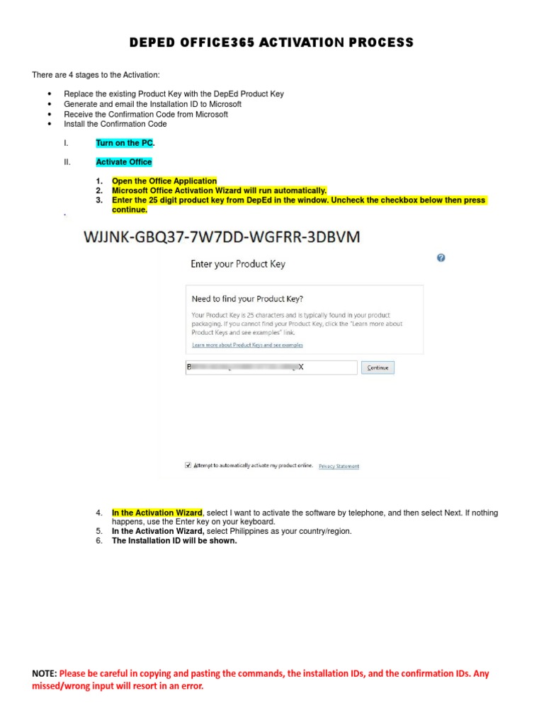 DepEd Office365 Activation Guide | PDF | Microsoft Excel | Spreadsheet