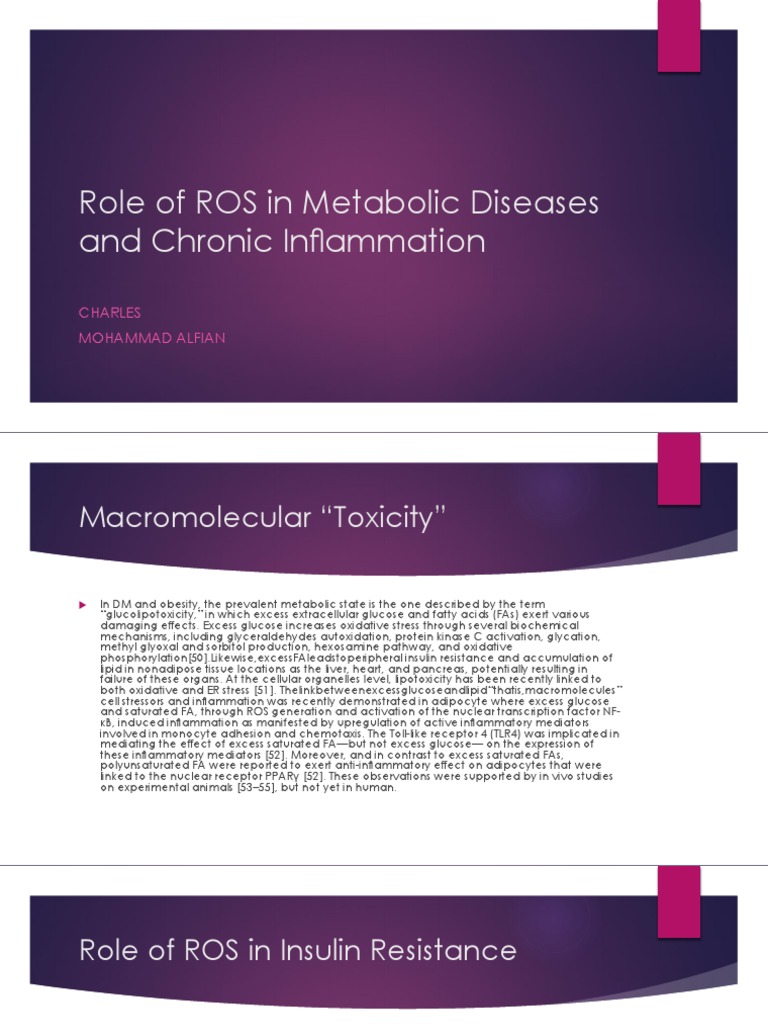 Role of ROS in Metabolic Diseases and Chronic | PDF | Reactive Oxygen ...