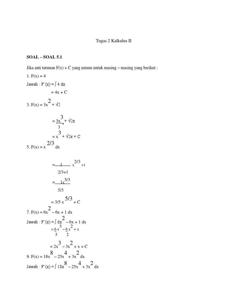 Contoh Soal Kalkulus | PDF