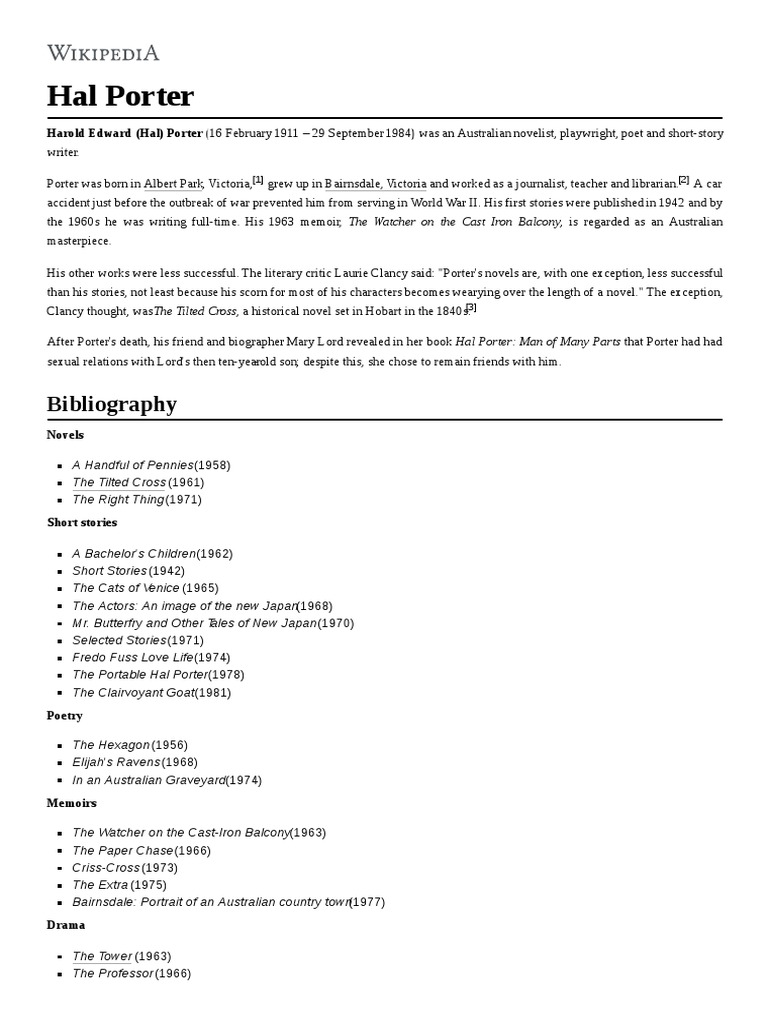 Hal - Porter 18 PDF | PDF | Books