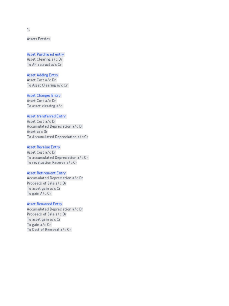 Asset Entries | PDF | Finance & Money Management