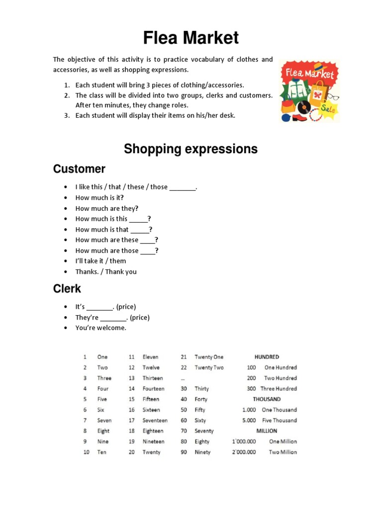 Flea Market: Shopping Expressions | PDF