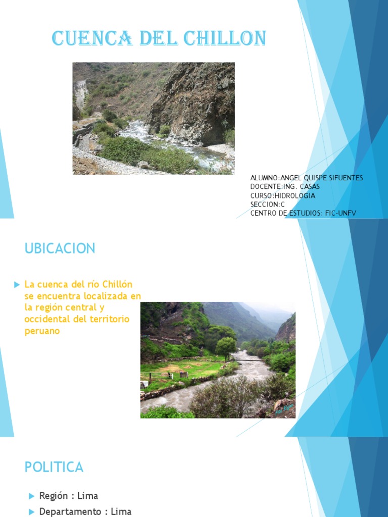 Cuenca del Chillón: Geografía y Subcuencas | PDF | Cuenca de drenaje | Río