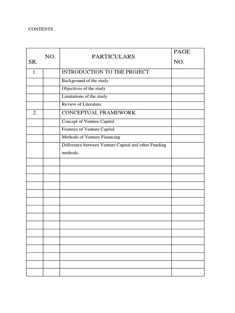 SR. No. Particulars NO.: 1. Introduction To The Project | PDF
