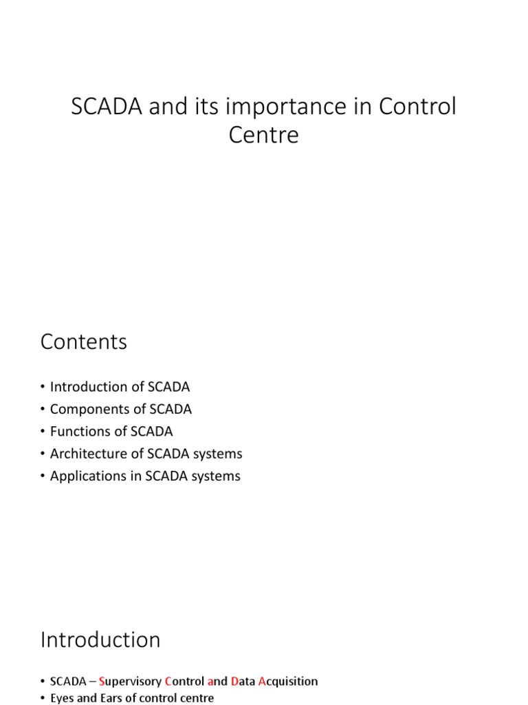 SCADA Presentation | PDF | Scada | Electrical Engineering