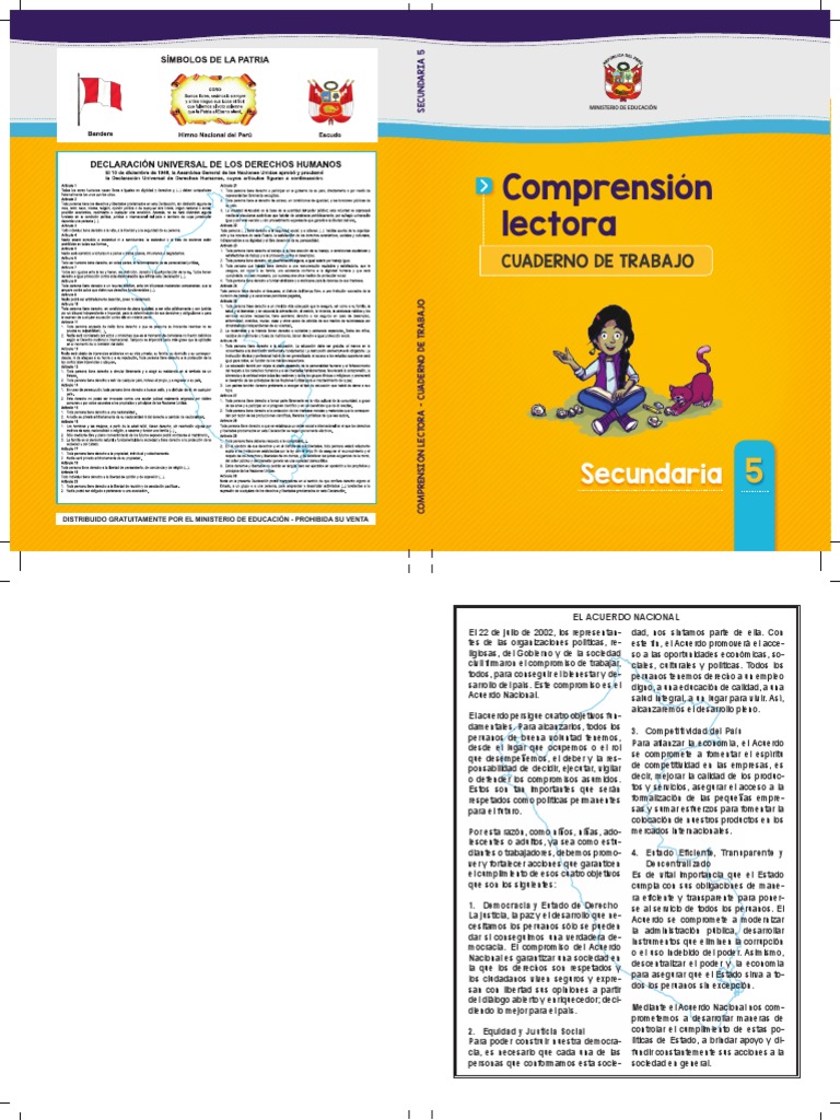 Comprensión Lectora 5 Cuaderno de Trabajo para Estudiantes de Quinto ...