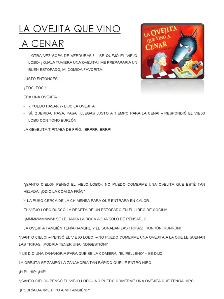 La Ovejita Que Vino A Cenar Pdf Pdf