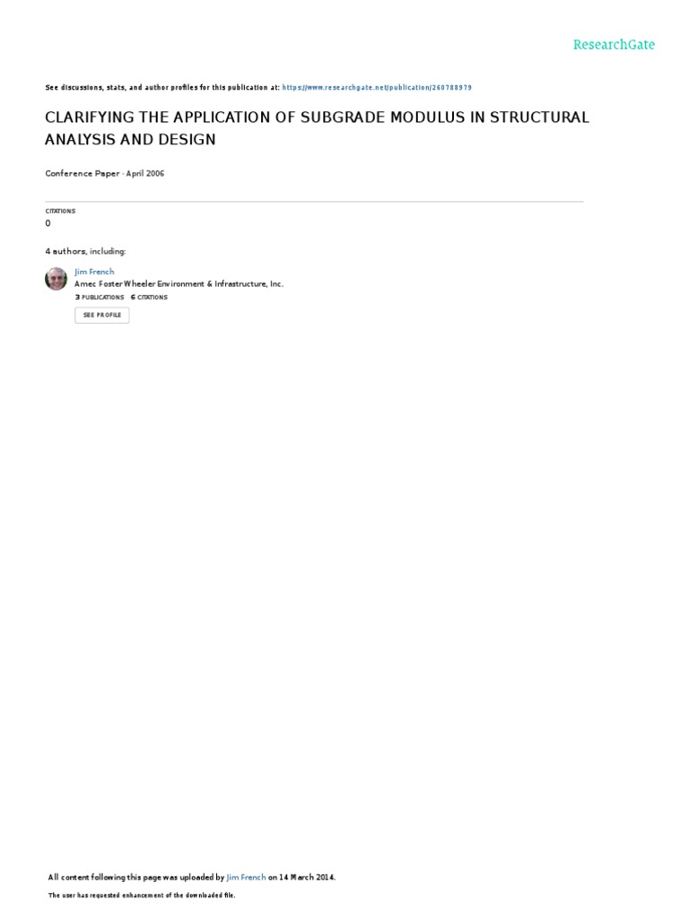 Clarifying The Application of Subgrade Modulus in Structural Analysis ...