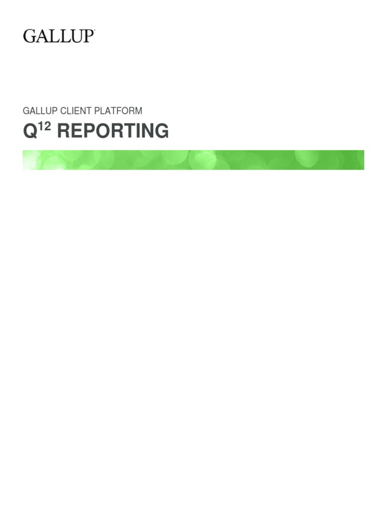 Gallup Q12 Reporting | PDF | Percentile | Gallup (Company)