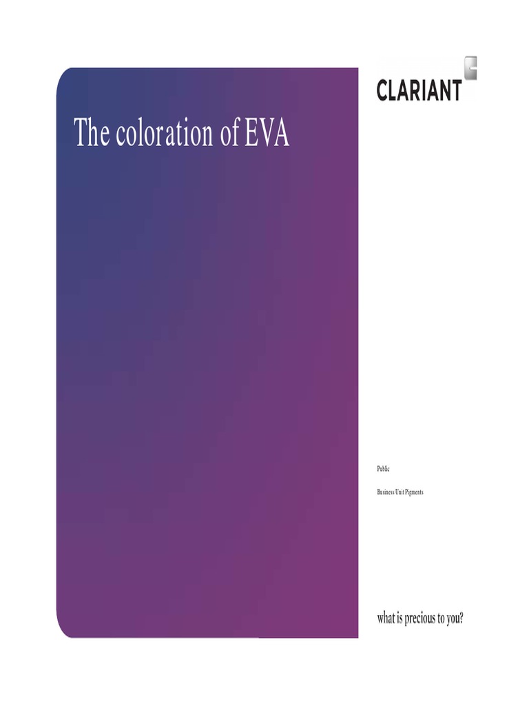 The Coloration of EVA: Public Business Unit Pigments | PDF ...