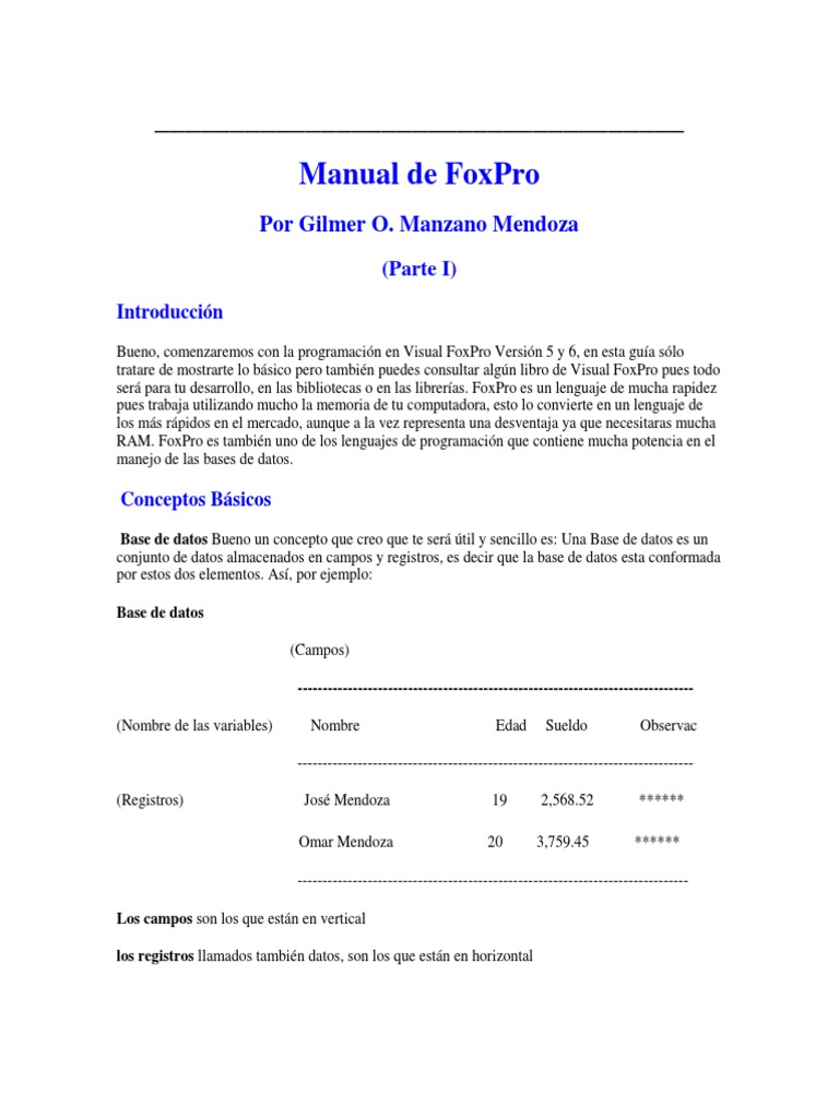 Manual de FoxPro | PDF | Point and Click | Ventana (informática)