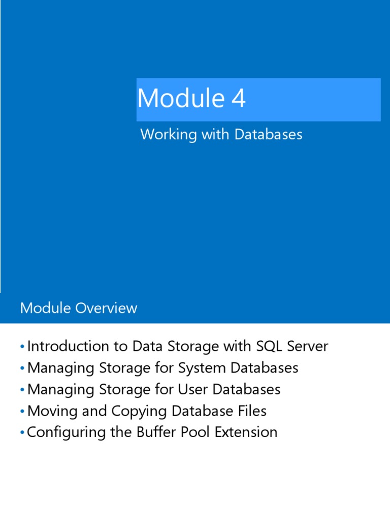 20765C 04 | PDF | Microsoft Sql Server | Databases