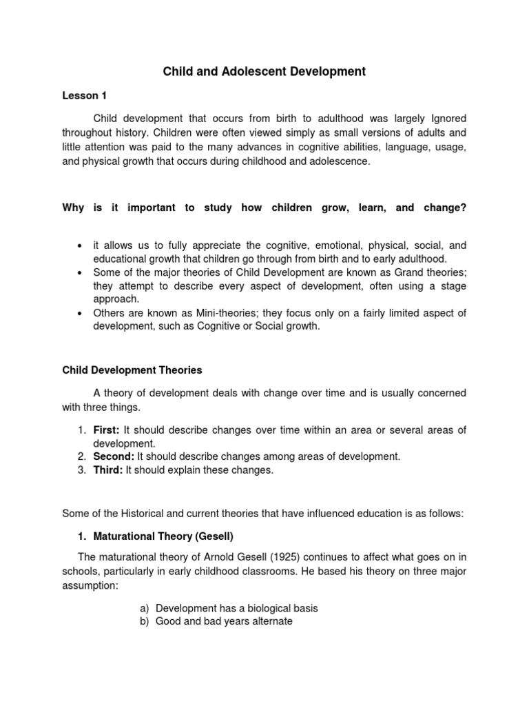 Child and Adolescent Development | PDF | Developmental Psychology ...
