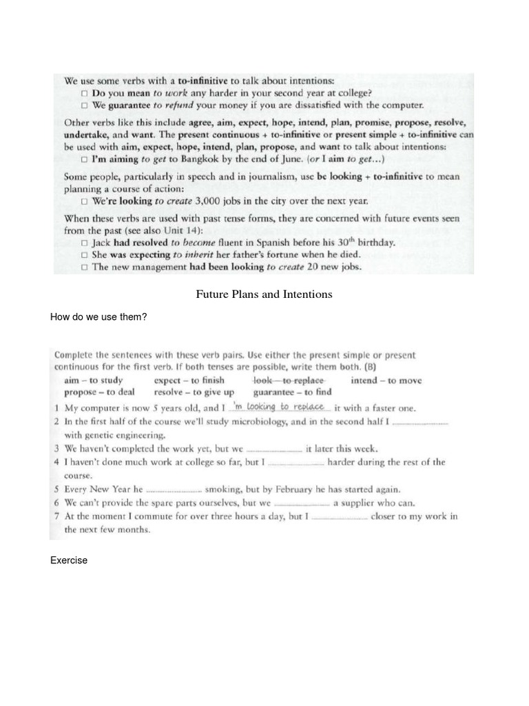 Present Verbs With Future Meaning | PDF