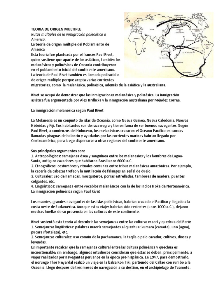 Teoría del Origen Múltiple de América | PDF | Polinesia | Inmigración