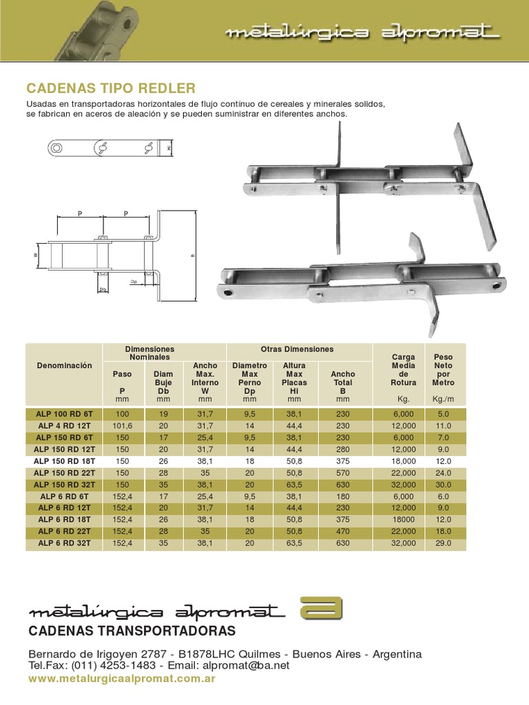 Cadenas Redler | PDF