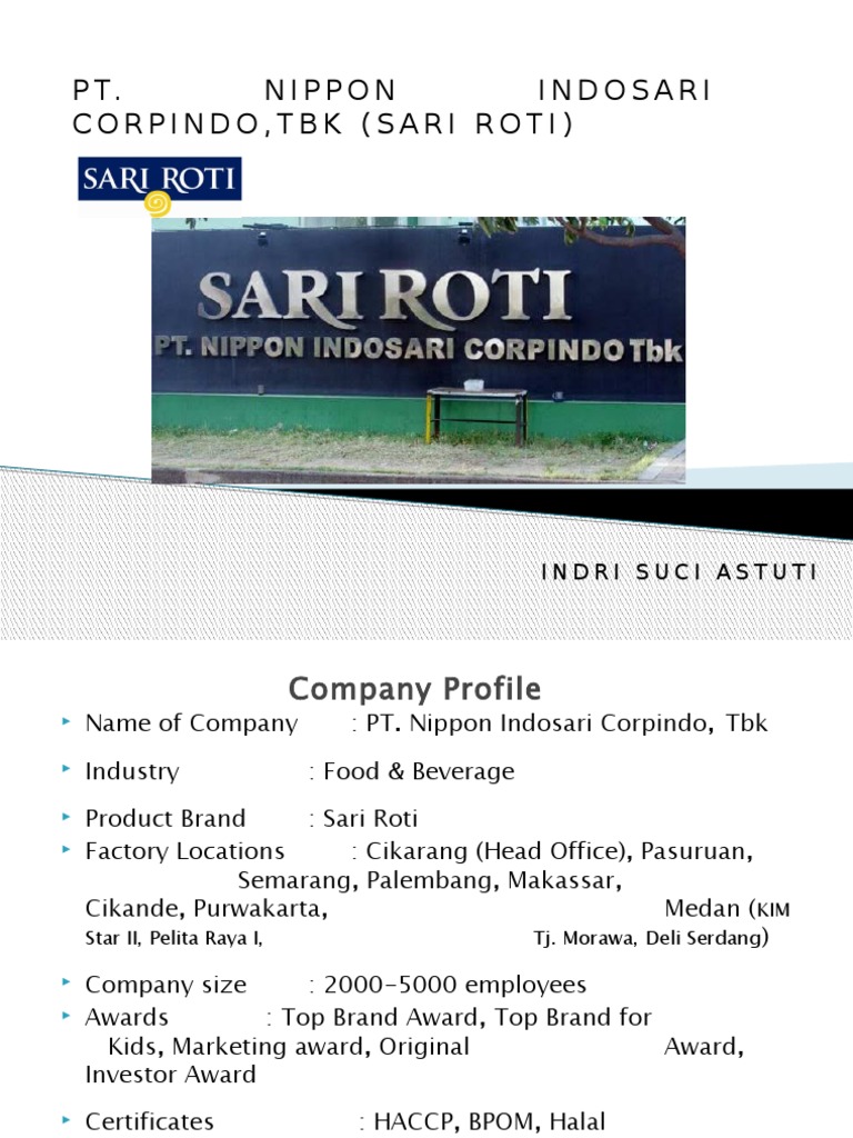PT. Nippon Indosari Corpindo, TBK (Sari Roti) : Indri Suci Astuti | PDF