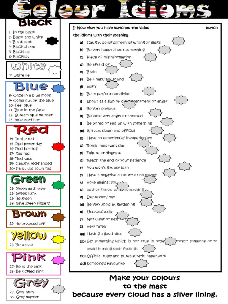 Colour Idioms | PDF