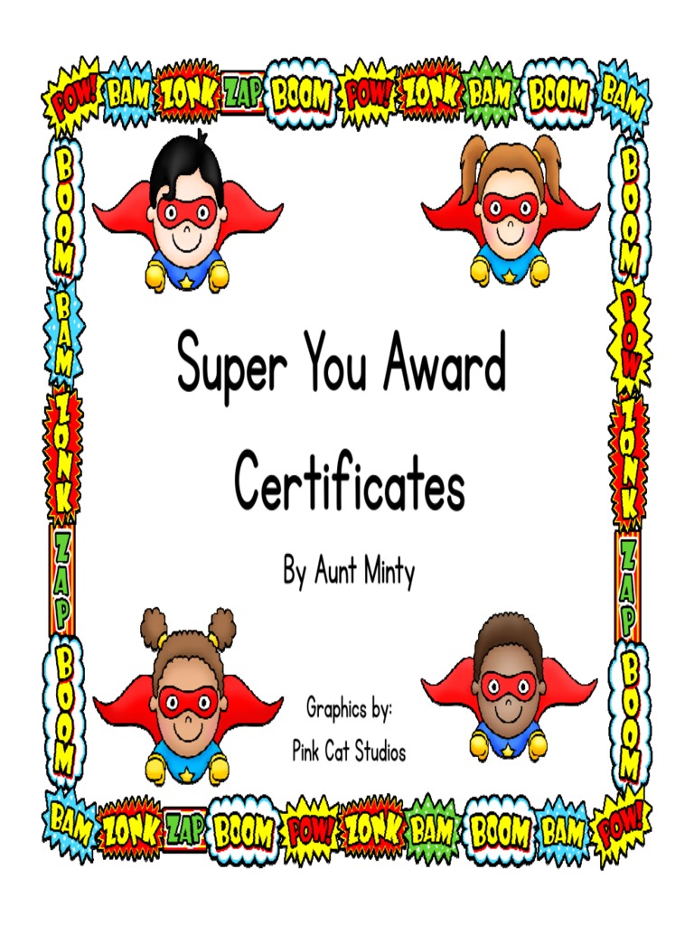 Free Super Hero Theme Award Certificates | PDF