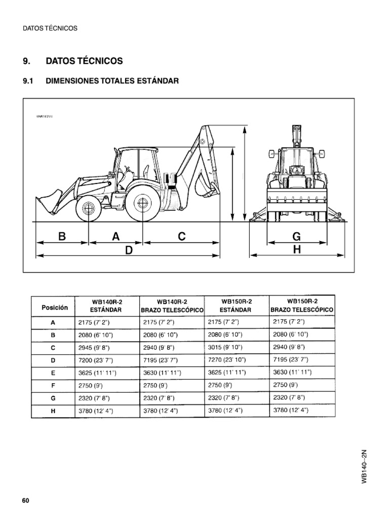 Specs Backhoe Loader WB140-2N | PDF