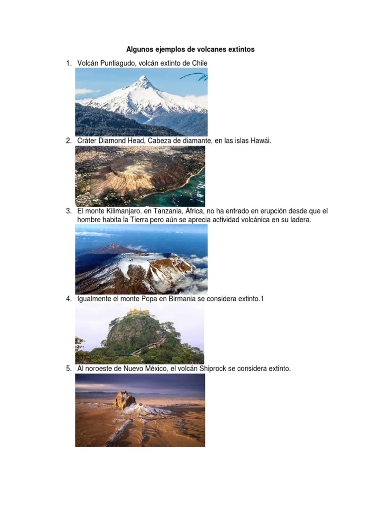 Volcanes Extintos y Dormidos del Mundo | PDF | Volcán | Erupción volcánica