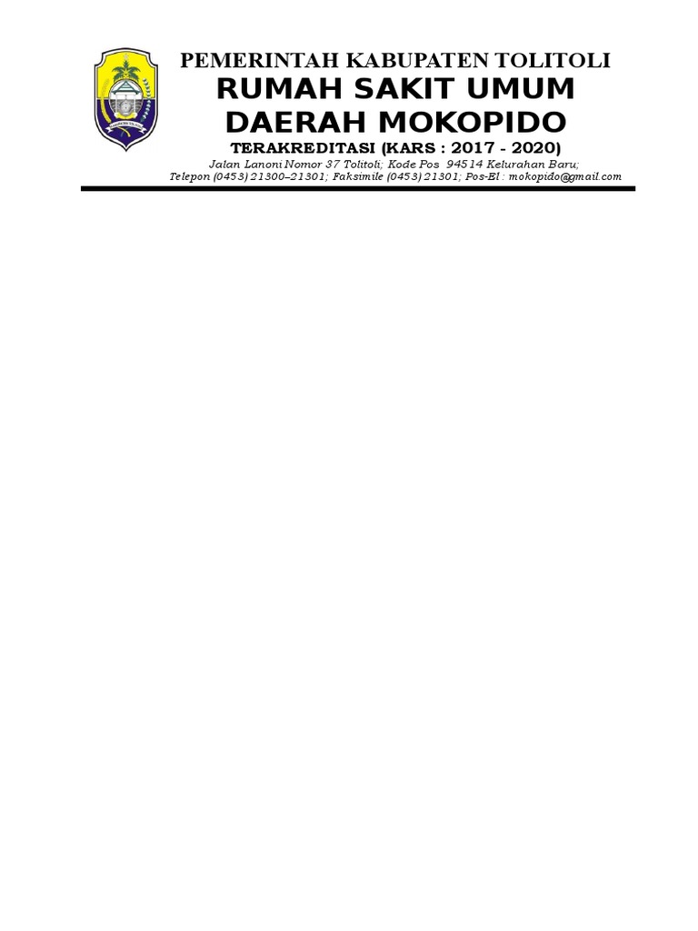 Kop Surat RSUD Mokopido Tolitoli | PDF