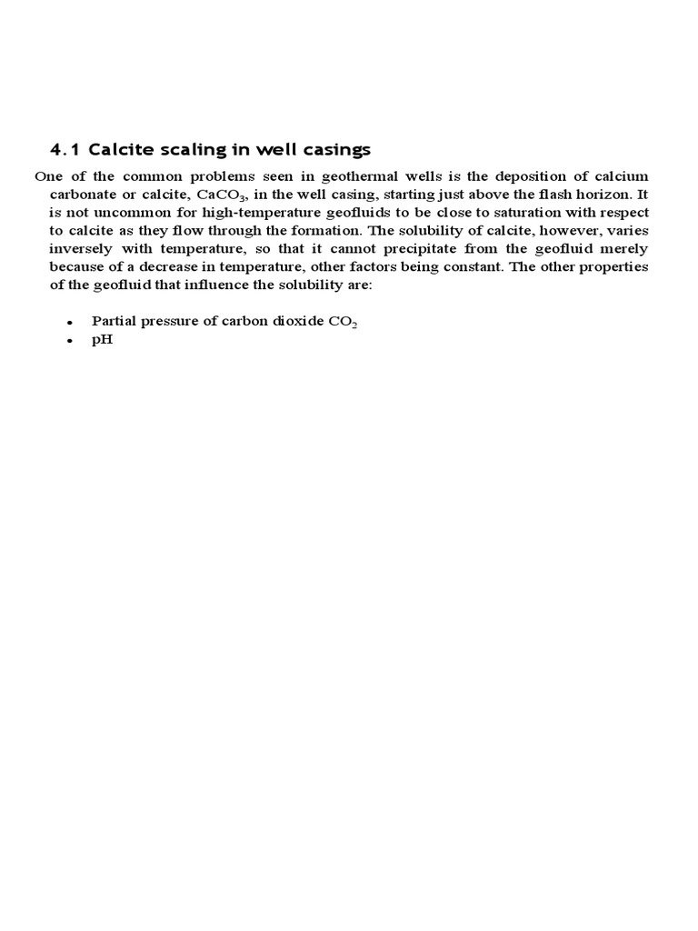 Calcite Scaling in Well Casings | PDF | Mathematical Model | Calcite