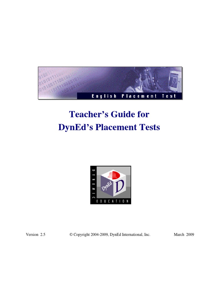 DynEd's Placement Test | PDF | Question | Test (Assessment)