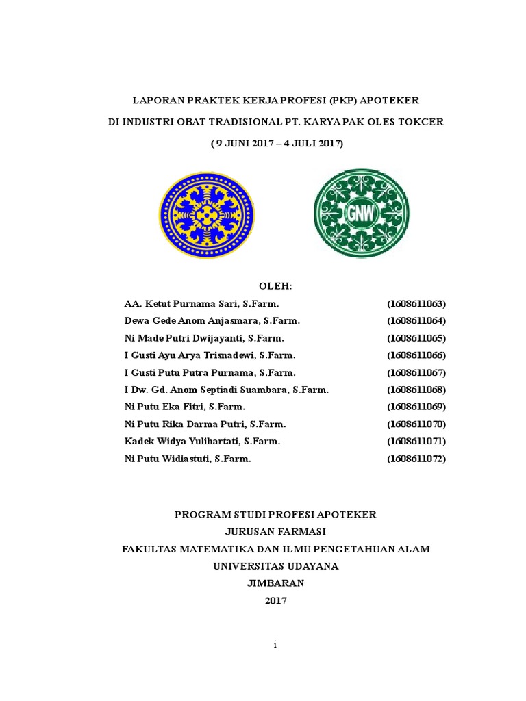 Laporan PKPA Pak Oles Fix | PDF