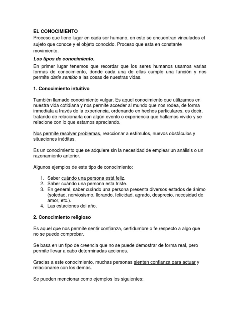 El Conocimiento | Descargar gratis PDF | Conocimiento | Empirismo