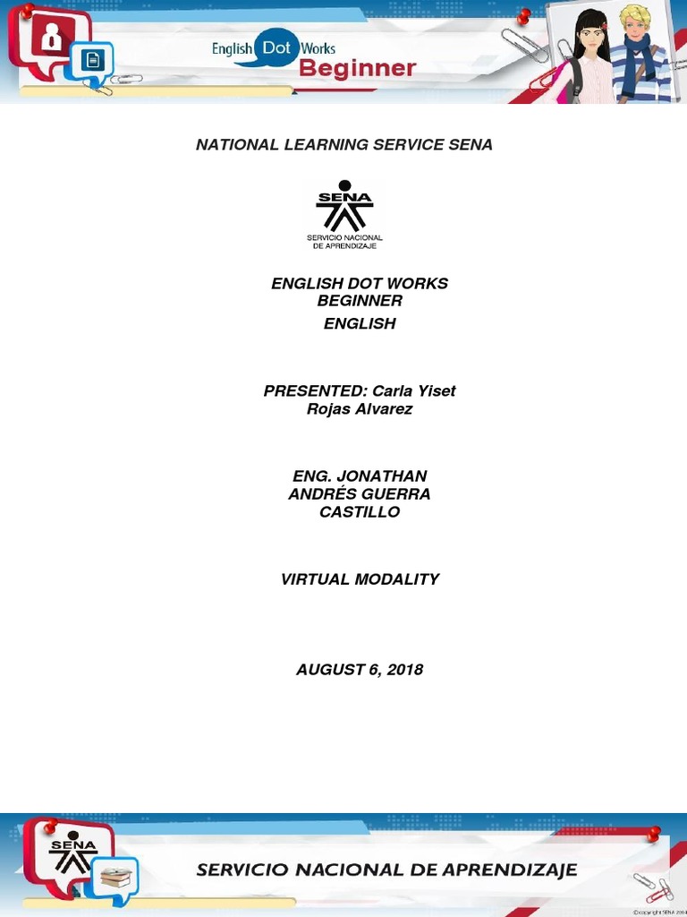 National Learning Service Sena: English Dot Works Beginner English ...