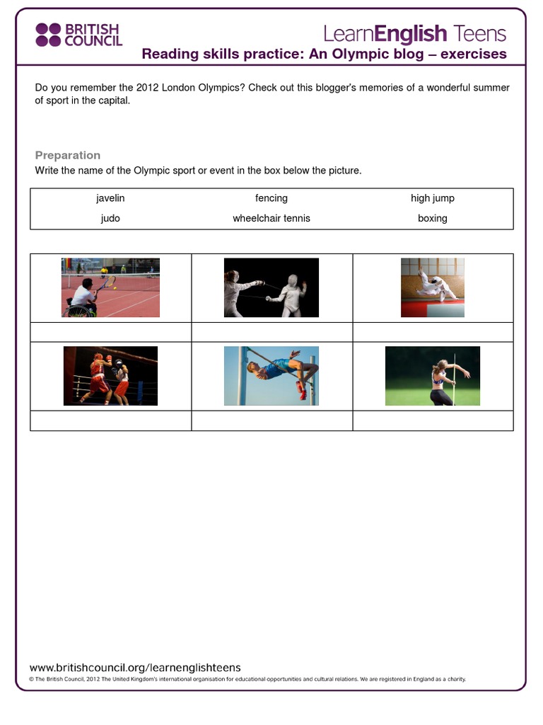 3 An Olympic Blog - Exercises | PDF | Paralympic Games | Olympic Games