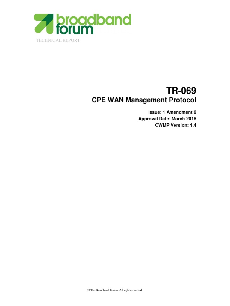TR 069 | PDF | Network Protocols | Internet Protocols