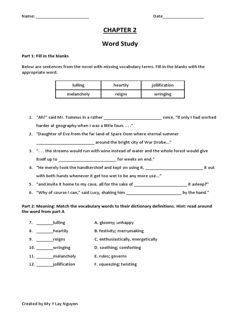 Chapter 2 - The Lion The Witch The The Wardrobe | PDF | Fantasy Worlds ...