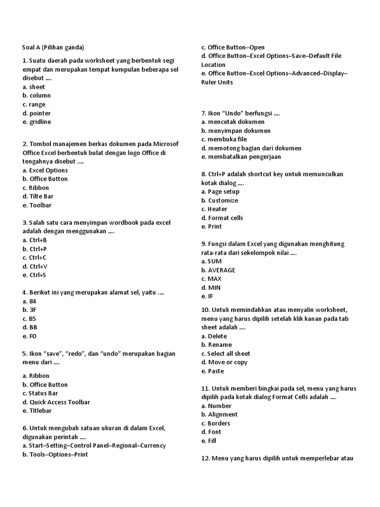 Soal Ms Excel | PDF