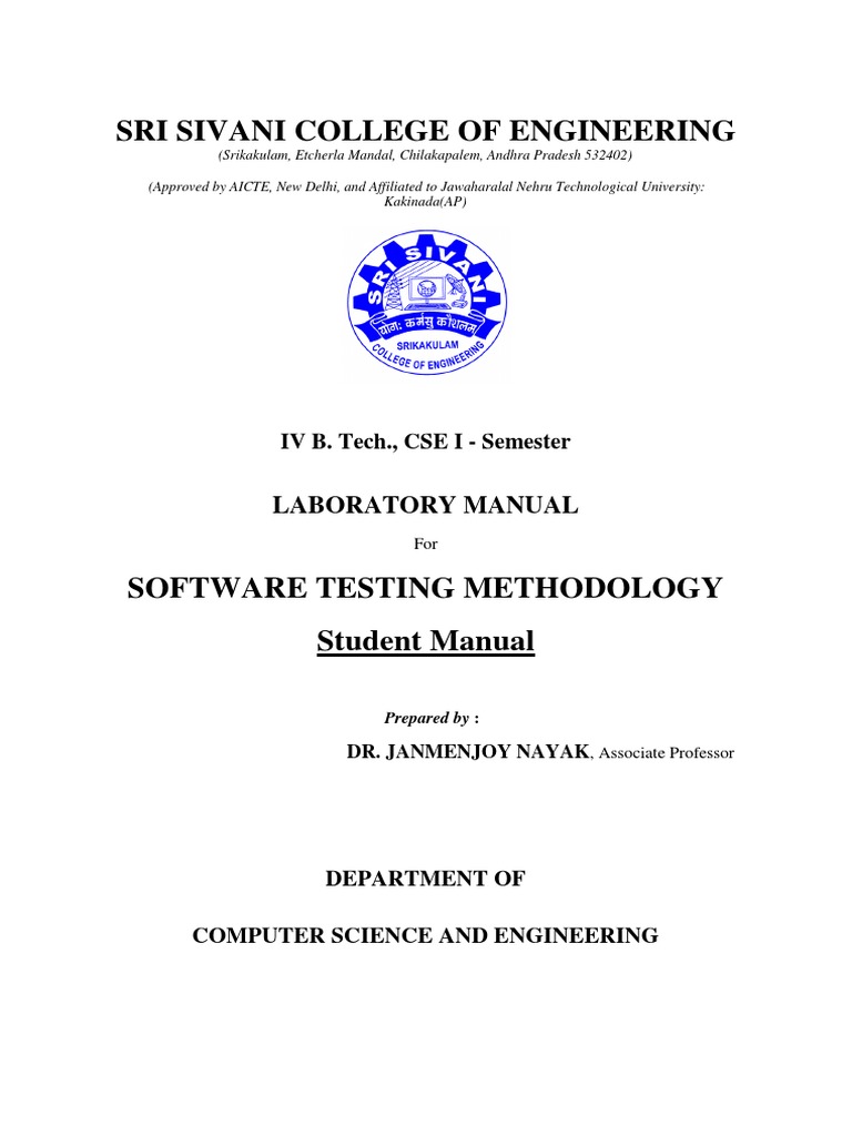 Laboratory Manual for Software Testing Methodology: A Guide to Testing ...