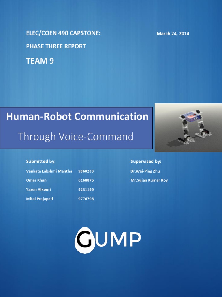 Gump: A Bipedal, Voice-Commanded Robot - Phase 3 Report | PDF | Speech ...