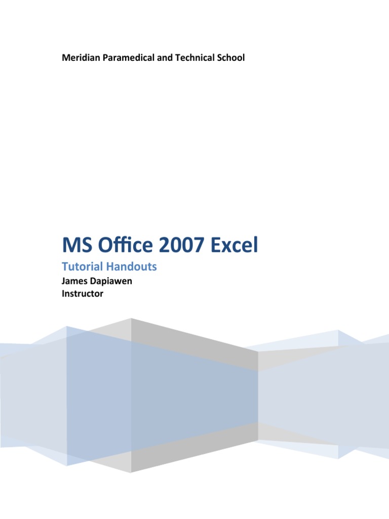 MS Office 2007 Excel | PDF | Microsoft Excel | Spreadsheet