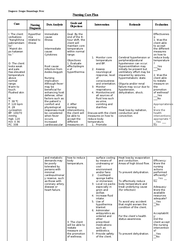 Hyperthermia NCP | Hyperthermia | Thermoregulation