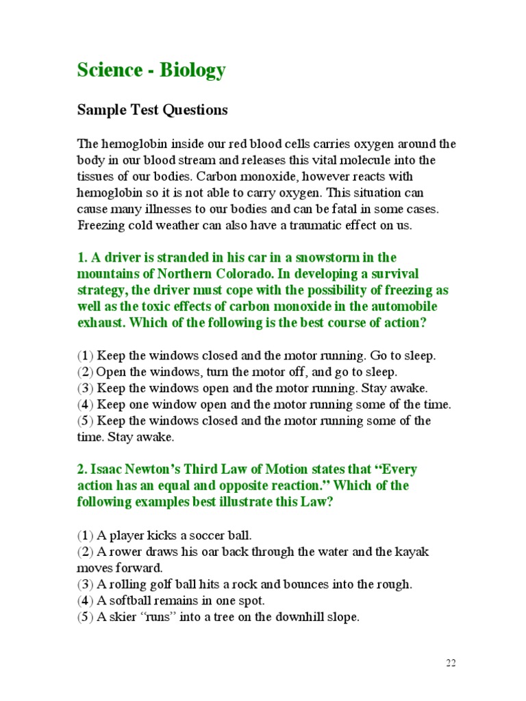 Ged Sample Practice Test Pt4 | PDF | Heredity | Phenotypic Trait