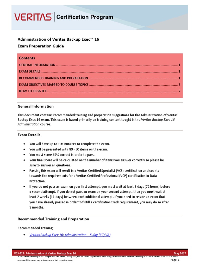 Administration of Veritas Backup Exec 16 | PDF | Backup | Databases