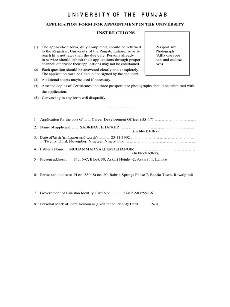 Job Form Nonteaching | PDF | Academia | Behavior Modification