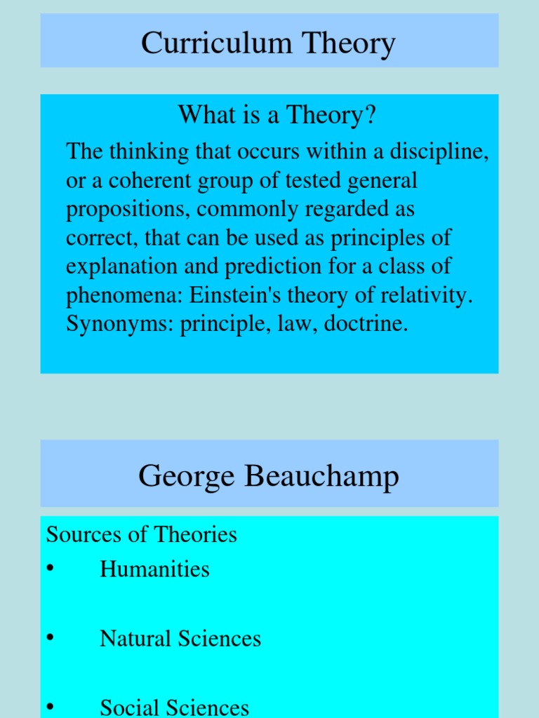 Curriculum Theory: What Is A Theory? | PDF | Theory | Curriculum