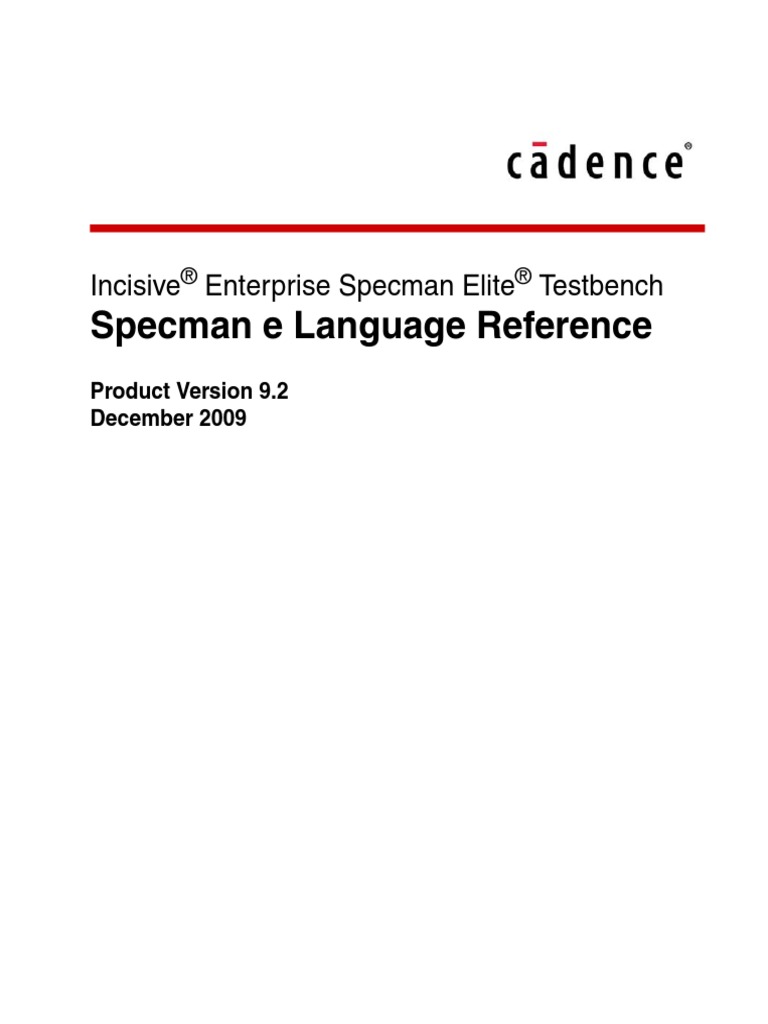 Specman E LRM PDF | Download Free PDF | Trademark | Data Type