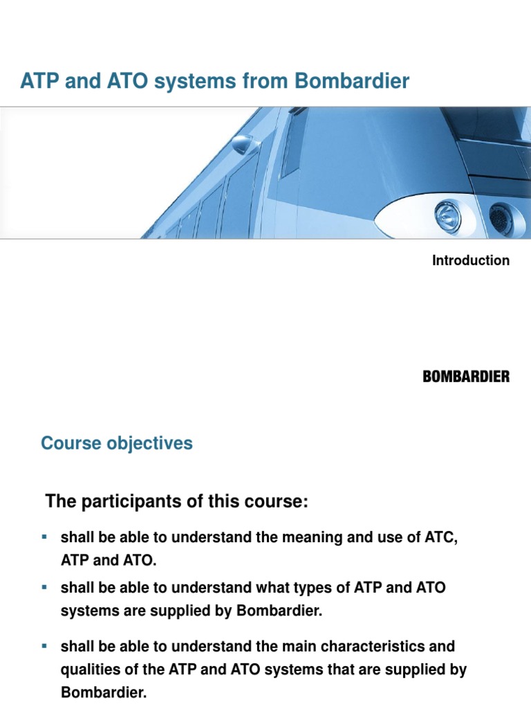 Bombardier ATP and ATO Systems Guide | PDF | Train | Rail Transport